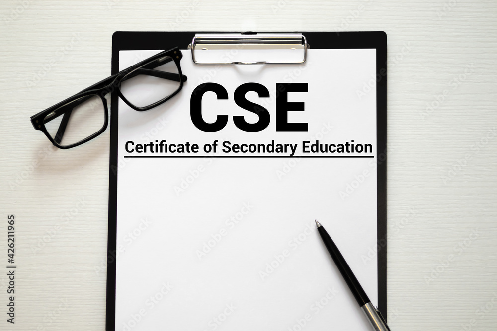 text CSE Certificate of Secondary Education, concept Stock Photo ...