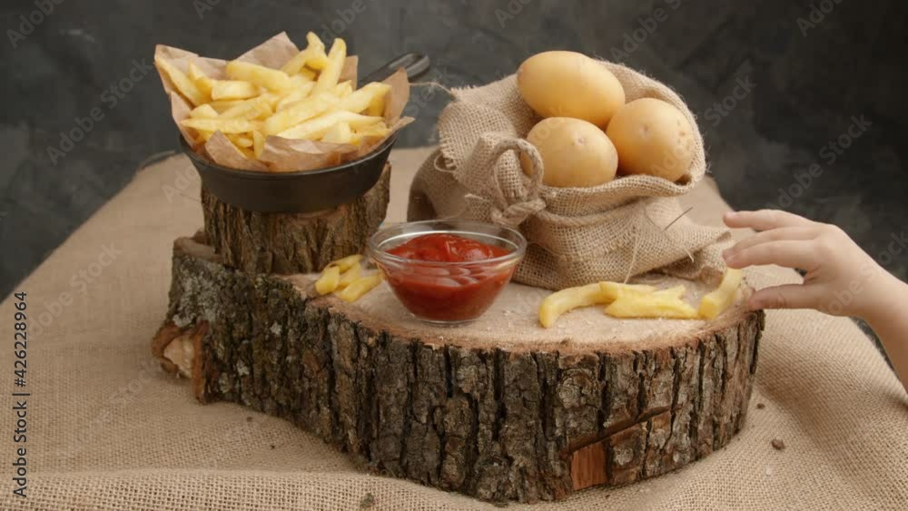 French fries. Potato. Sunflower oil. Junk food. french fries rotating ...