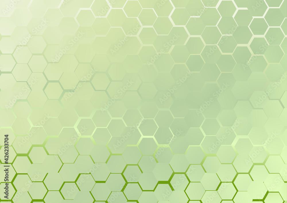 Pastel Green Gradient Geometric Hexagon Pattern Background Vector ...