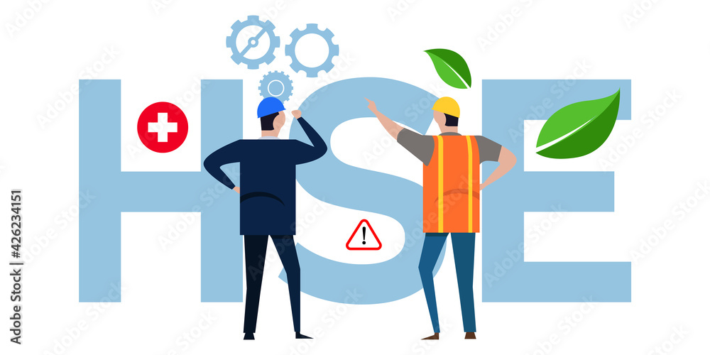 HSE health safety environment concept of workplace protection ...