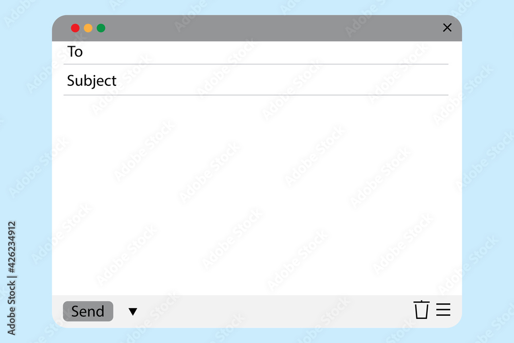 Mail window template. email icon. Website template design. Isolated ...