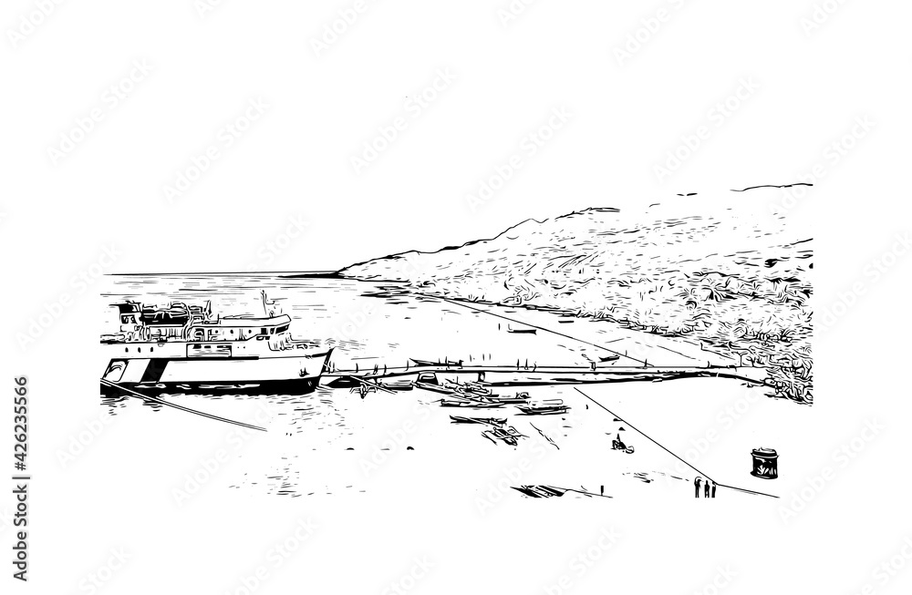 Building view with landmark of Dili is the capital city of Timor Leste ...