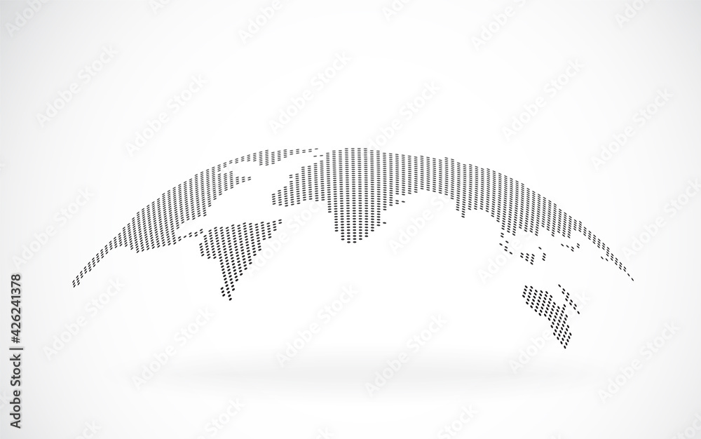 black global world map from points. concept of infographics element ...