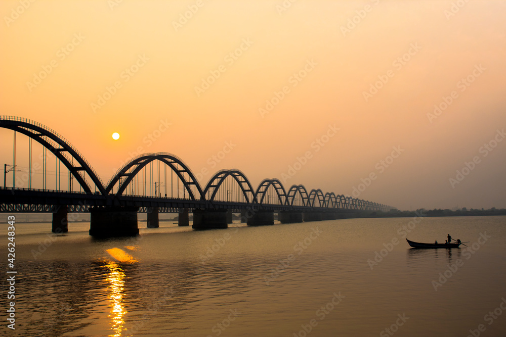 The Godavari Arch Bridge is a bowstring-girder bridge that spans the ...