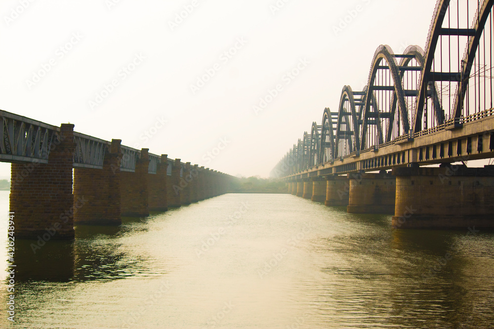 The Godavari Arch Bridge is a bowstring-girder bridge that spans the ...