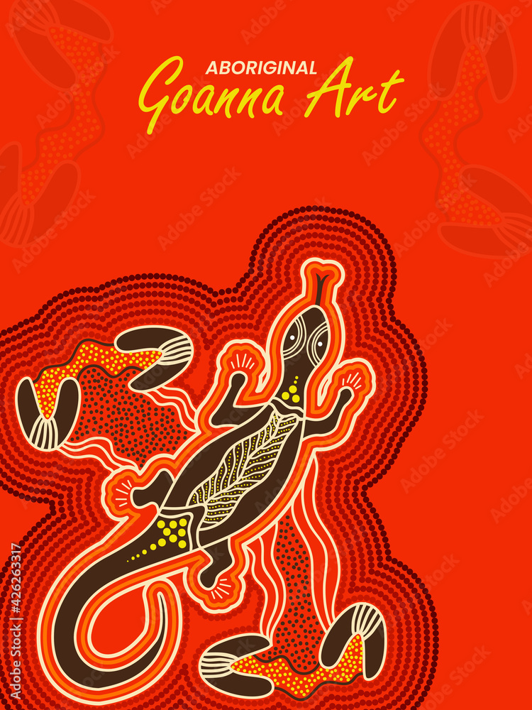 Goanna aboriginal art banner design Stock Vector | Adobe Stock