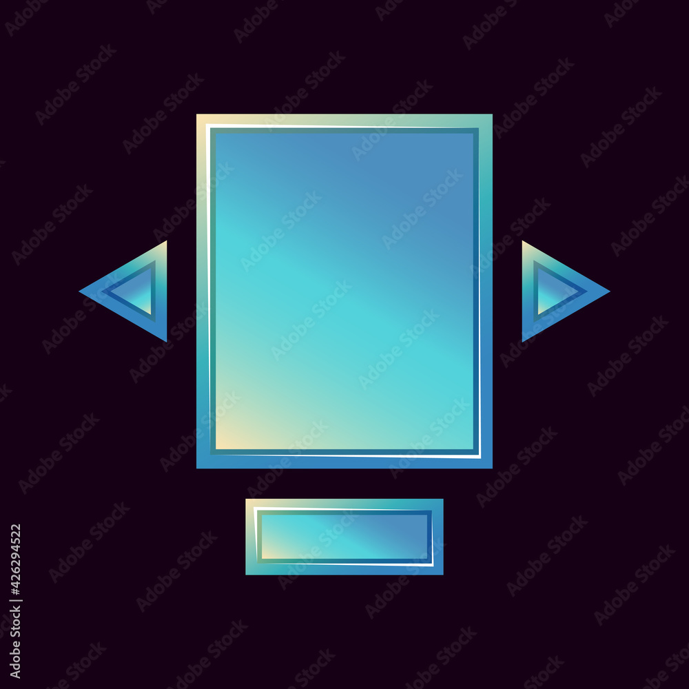 Set Of Game Ui Board Pop Up Template For Gui Asset Elements Vector Illustration Stock Vector