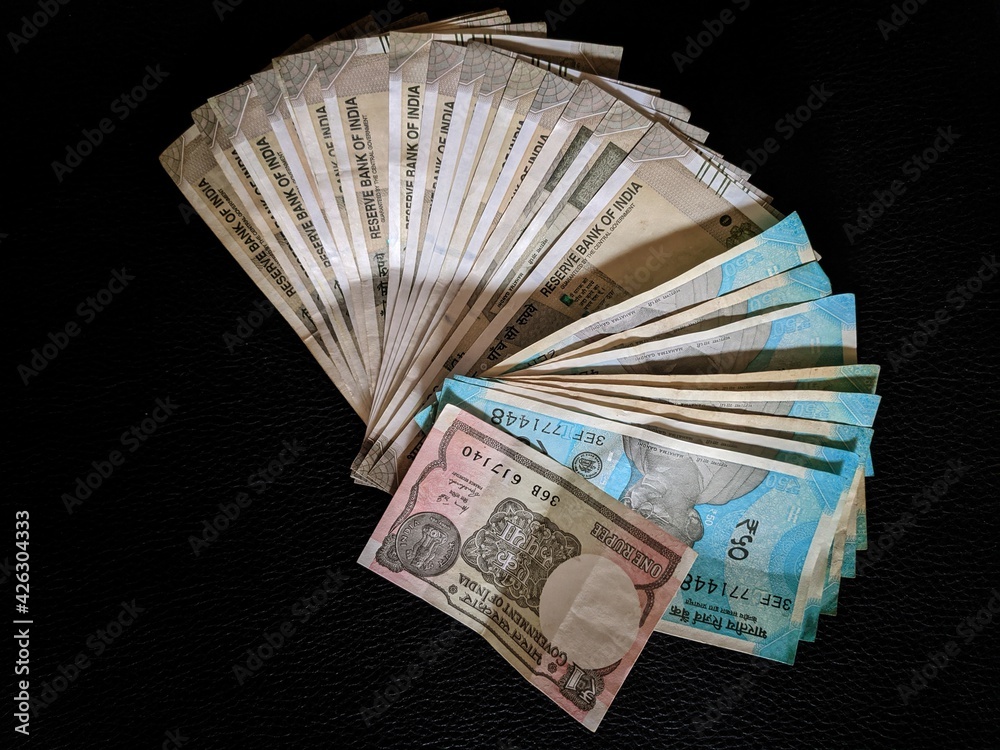 New Indian Currency Rupees Five Hundred and fifty rupees and coins ...