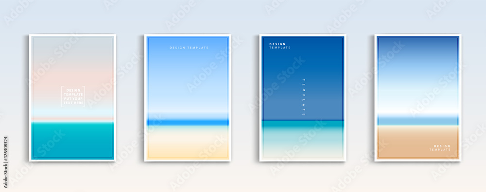 Modern gradients summer, the sea and the beach backgrounds vector set ...