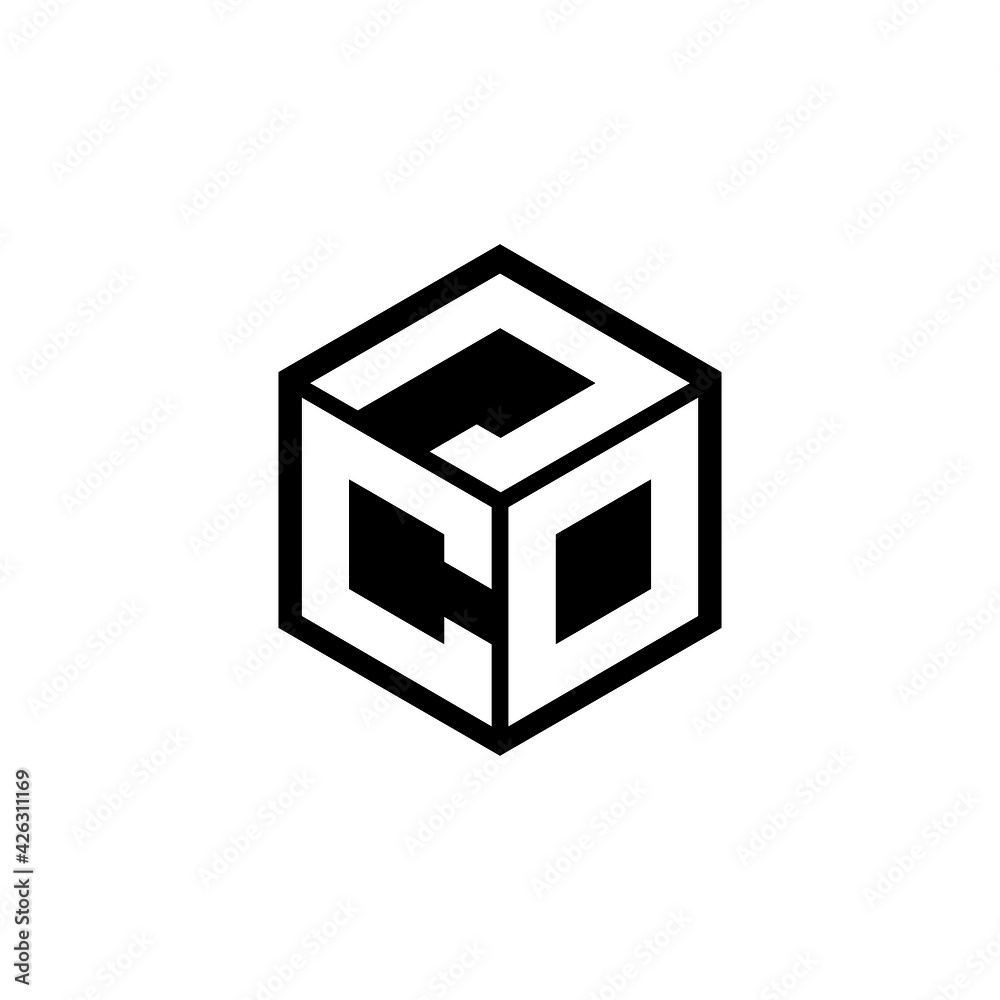 CDJ letter logo design with white background in illustrator, cube logo ...