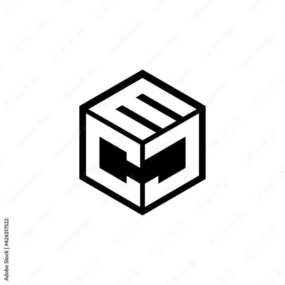 CJM letter logo design with white background in illustrator, cube logo ...