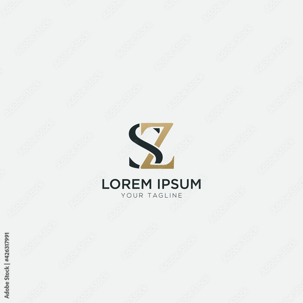 SZ letter logo monogram S Z letter Stock Vector | Adobe Stock