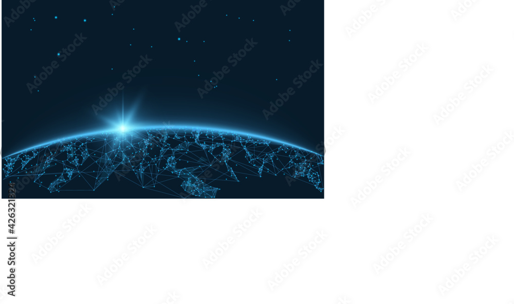 Map of the planet. World map. Global social network. Future. Vector ...