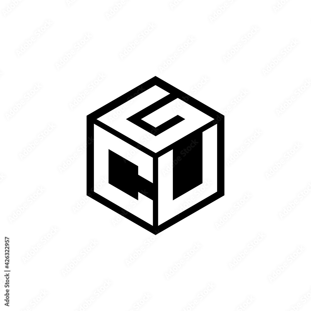 CUG letter logo design with white background in illustrator, cube logo ...