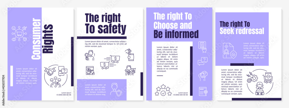 Consumer rights brochure template. Right to seek redressal. Flyer ...