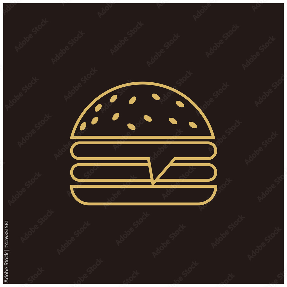 Burger icon vector. Hamburger or cheeseburger symbol. Stock Vector ...