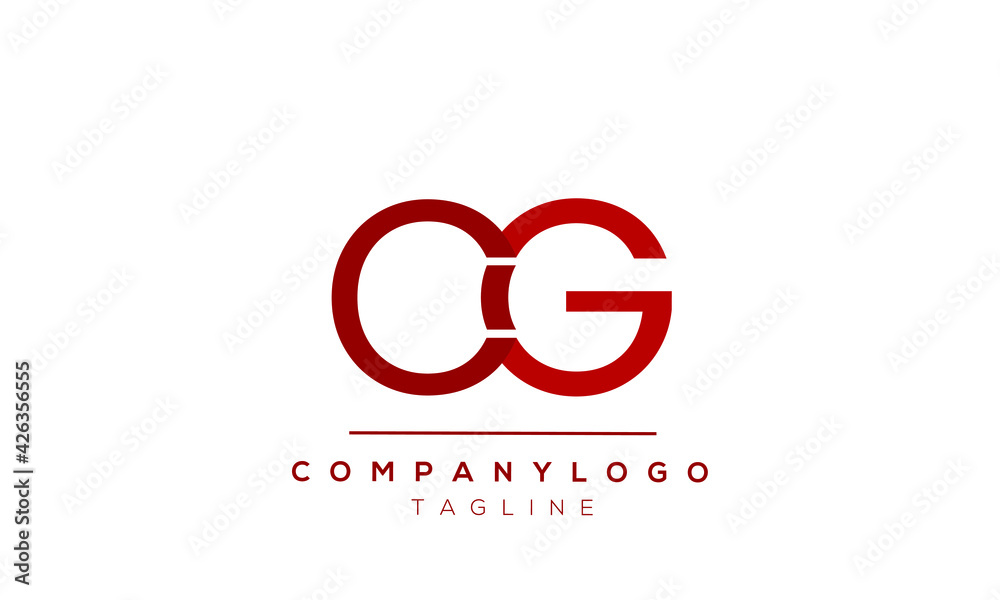 Cg Initials Monogram Letter Text Alphabet Logo Design Stock Vector