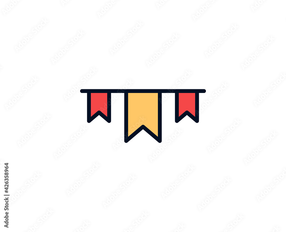 Paper flags flat icon. Single high quality outline symbol for web ...