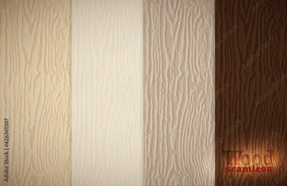 Wood Texture Set. Wooden Seamless Patterns. Stock Vector | Adobe Stock