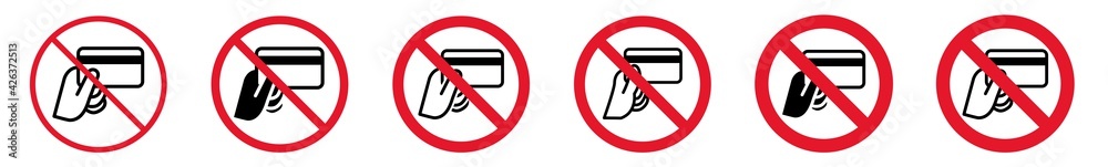 Prohibition Sign Credit Card Forbidden Icon Set | Credit Card ...