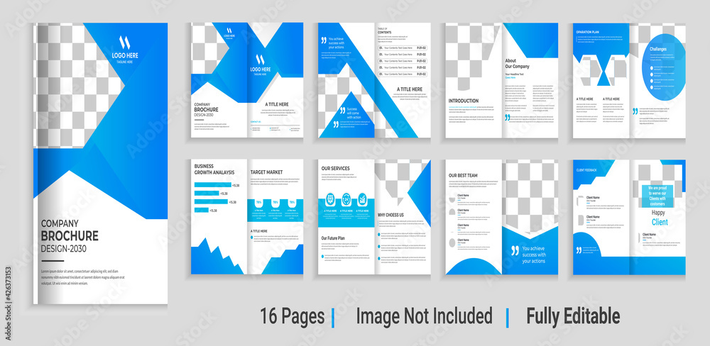 Creative 16 page brochure template design. 16 pages brochure editable ...