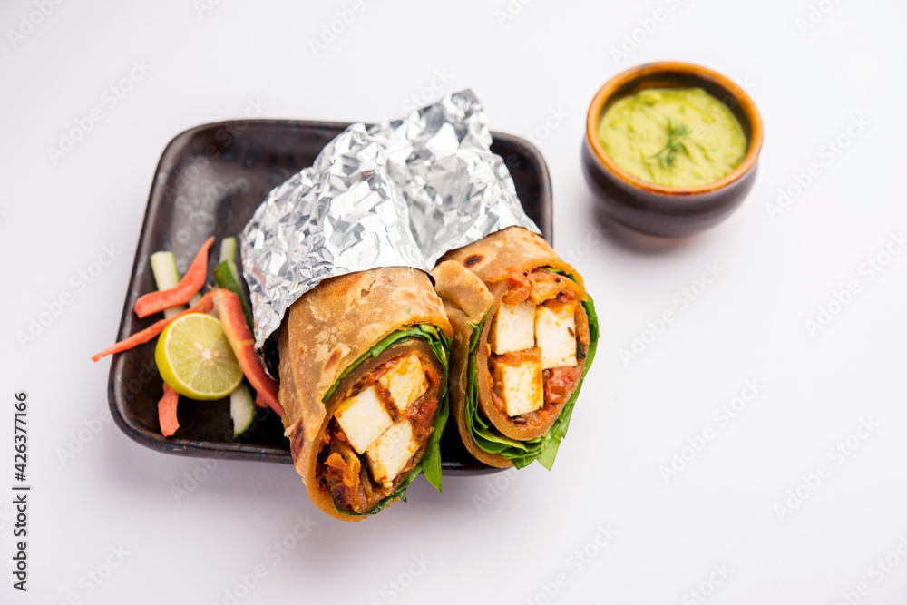 Paneer chapati Spring roll - Cottage Cheese with masala stuffed in flat ...