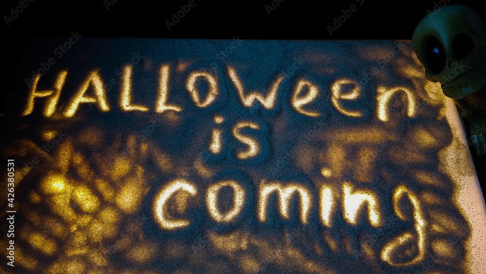 halloween background. the inscription "Halloween is coming soon" and a ...
