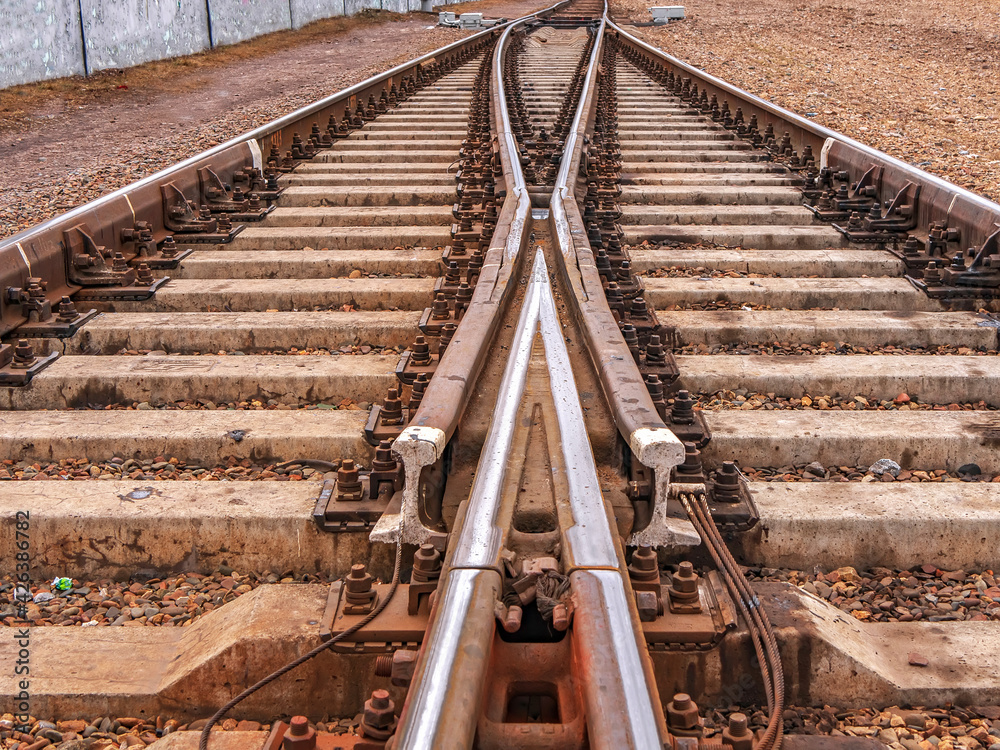 Photo & Art Print Frog (common crossing) of rails on the Trans-Siberian ...