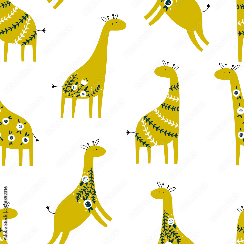 Vector hand-drawn colored childish seamless repeating simple pattern ...