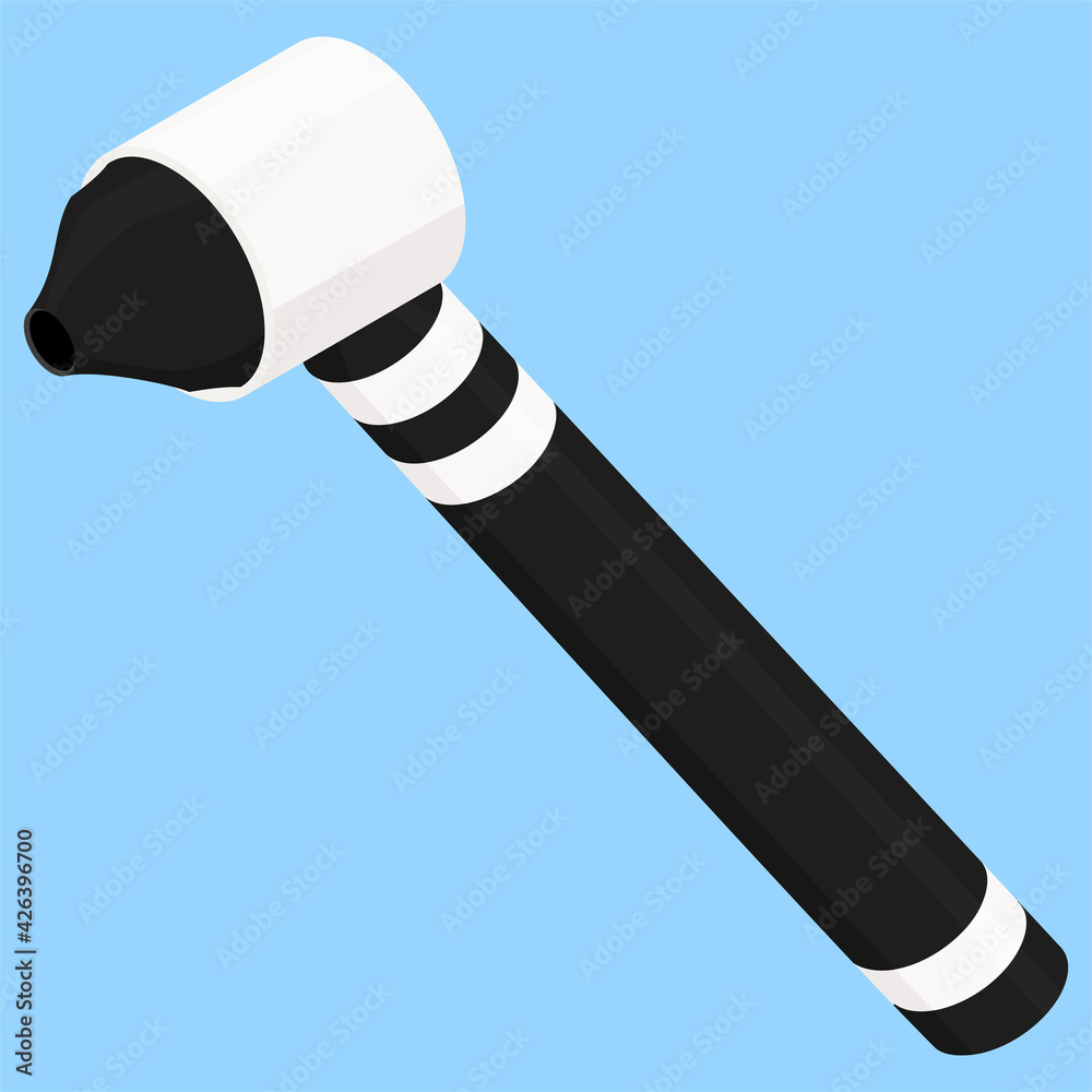 Medical otoscope tool vector icon. Doctor audiologist illustration ...