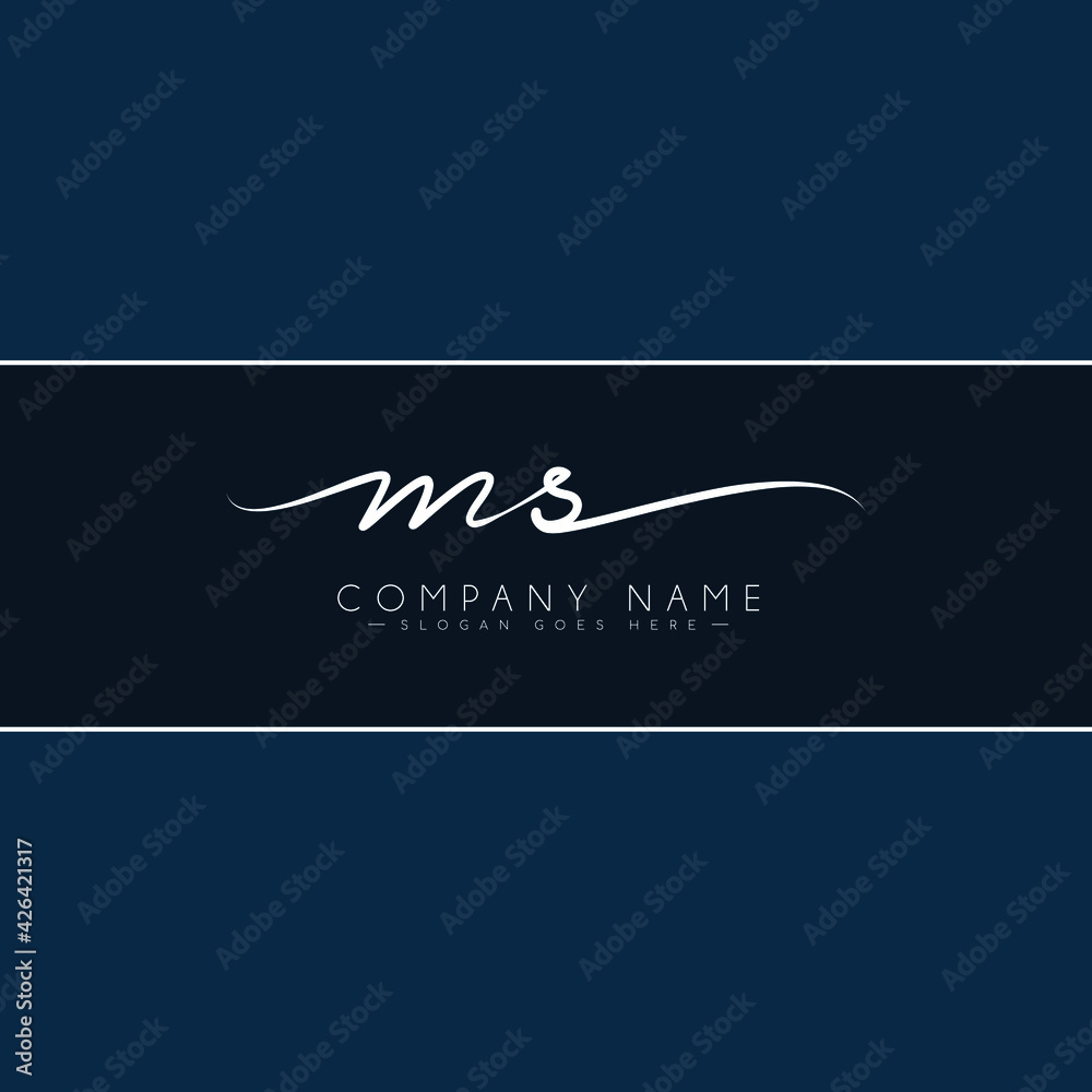 Initial Letter MS Logo - Hand Drawn Signature Logo Stock Vector | Adobe ...