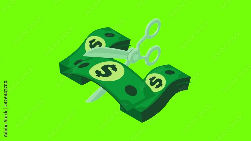 Cost reduction icon animation cartoon best object on green screen ...