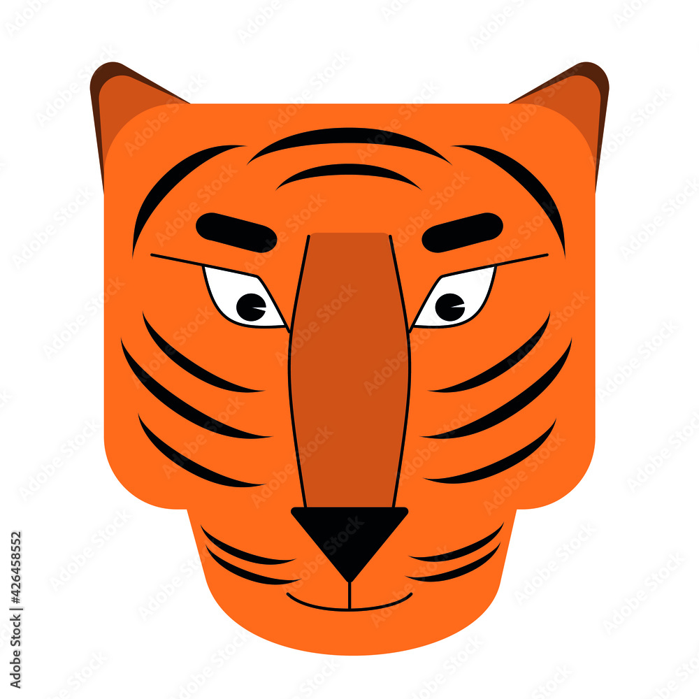 Tiger head cartoon vector illustration Stock Vector | Adobe Stock
