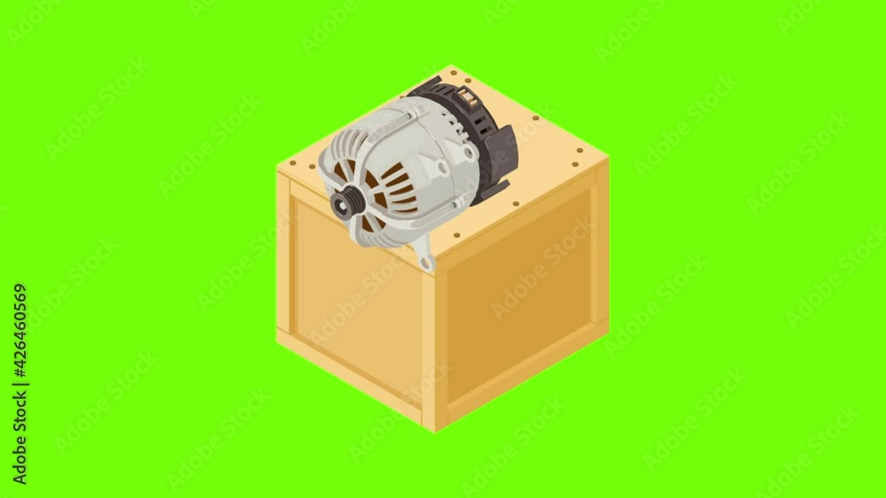 Car alternator icon animation cartoon best object on green screen ...