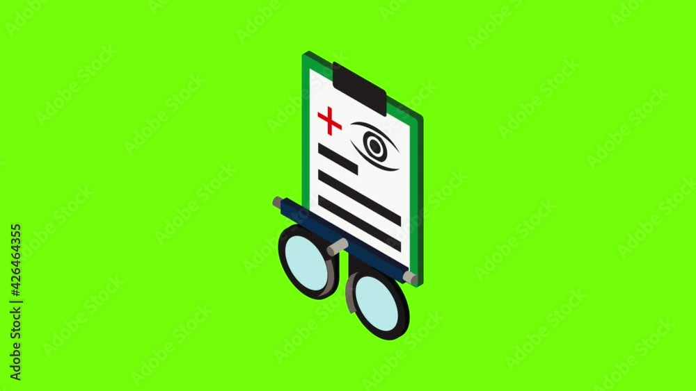 Checking vision icon animation cartoon best object on green screen ...