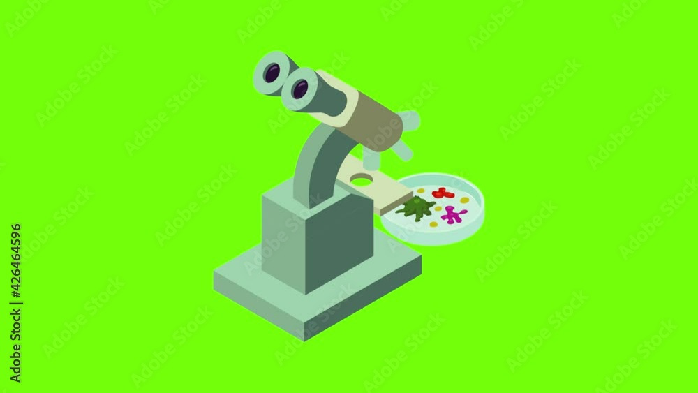 Vidéo Stock Laboratory microscope icon animation cartoon best object on ...