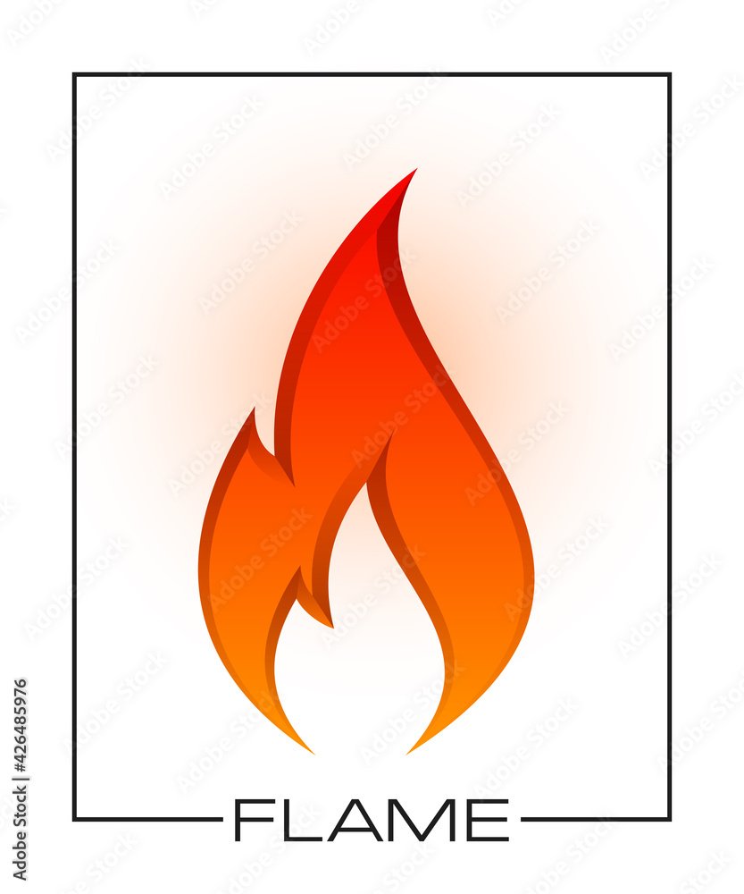 Flammable symbol. Icon with picture flame of fire. Highly flammable ...
