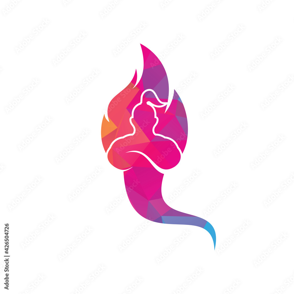 Fire genie logo design template. Stock Vector | Adobe Stock