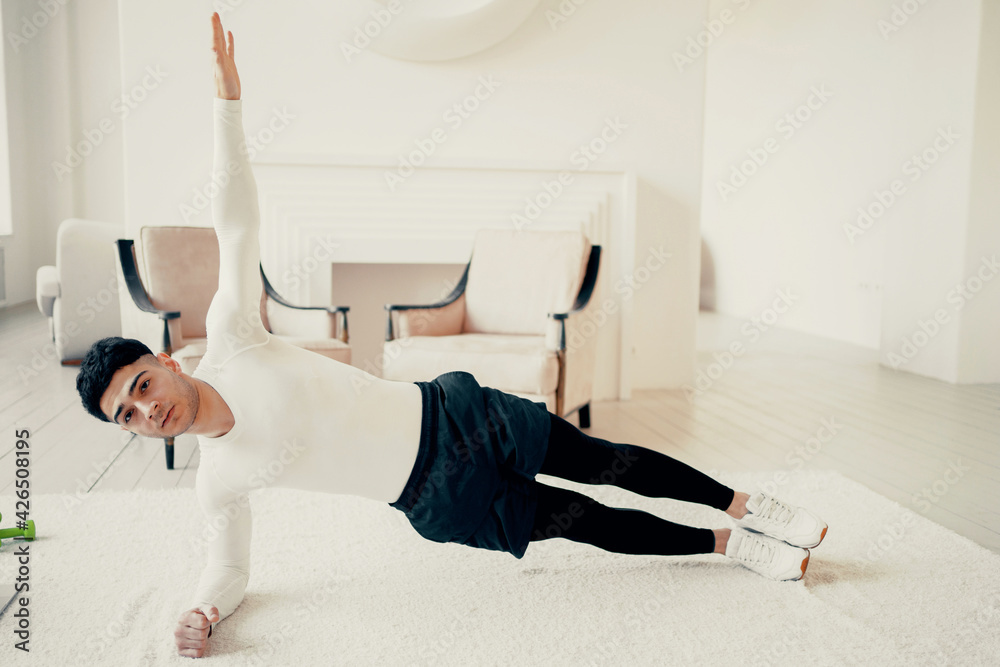 Strength exercises to strengthen the immune system. The athlete trains ...