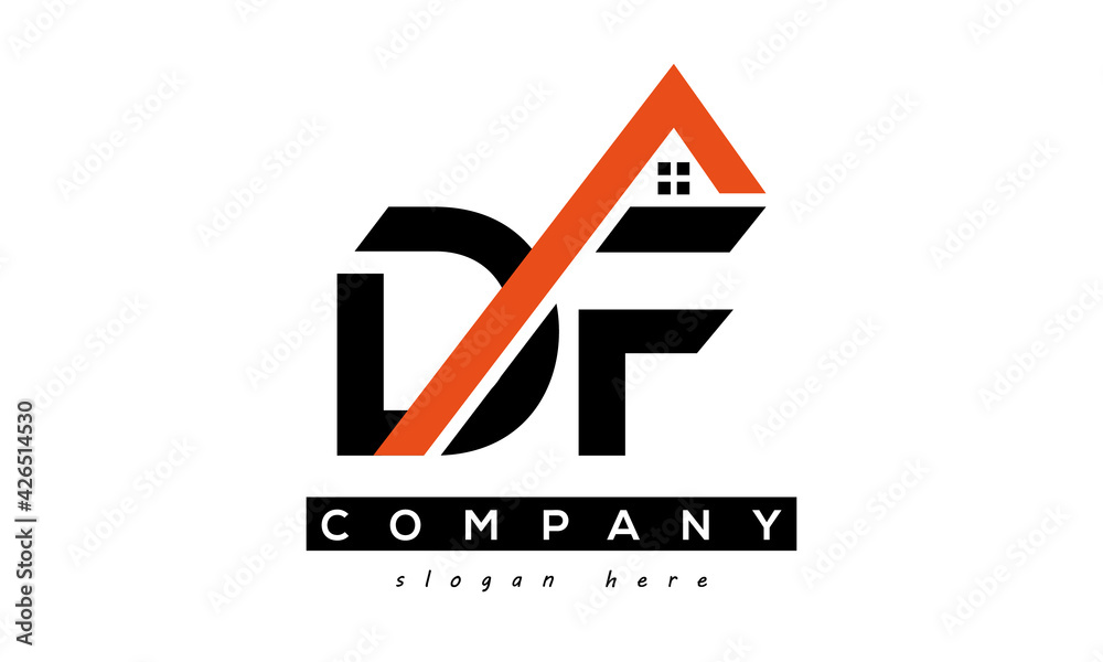 initial DF letter real estate construction logo vector Stock Vector ...
