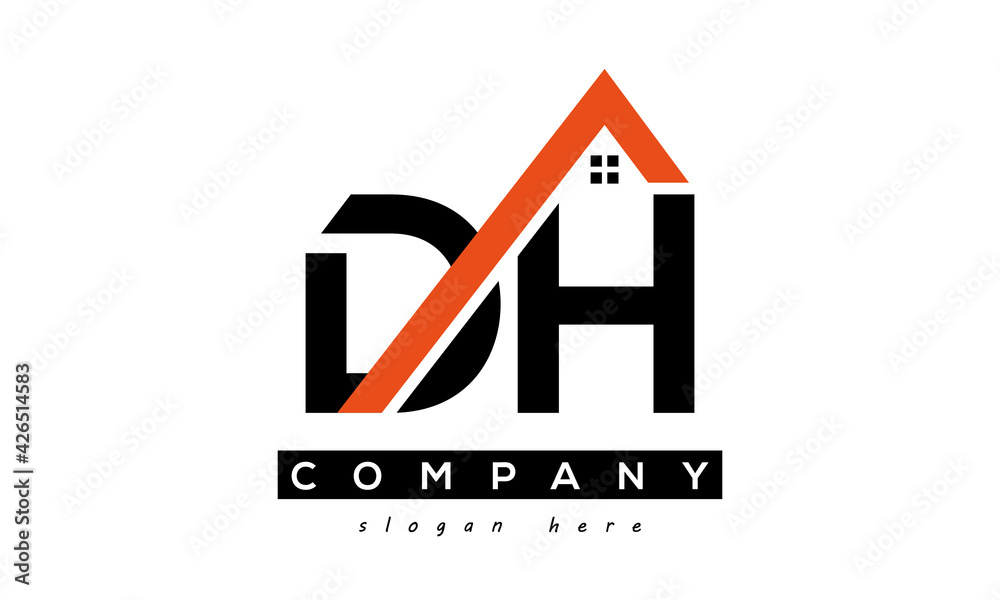 initial DH letter real estate construction logo vector Stock Vector ...