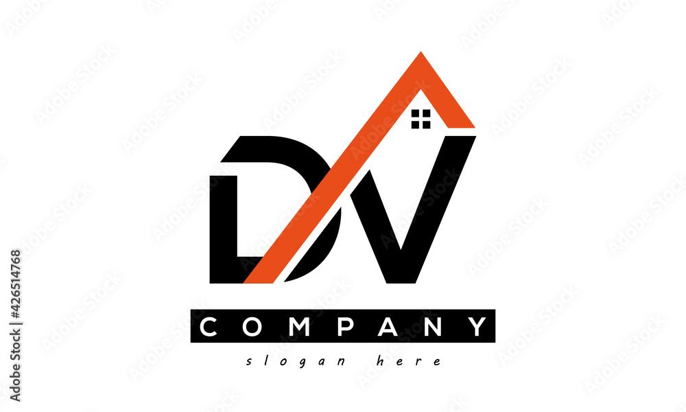 initial DV letter real estate construction logo vector Stock Vector ...
