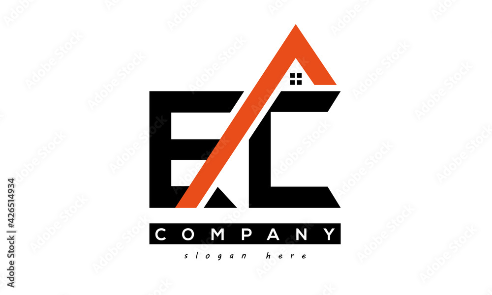 initial EC letter real estate construction logo vector Stock Vector ...