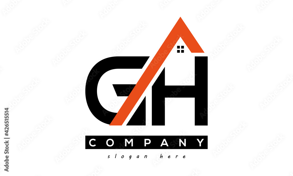 initial GH letter real estate construction logo vector Stock Vector ...