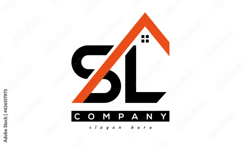 initial SL letter real estate construction logo vector Stock Vector ...
