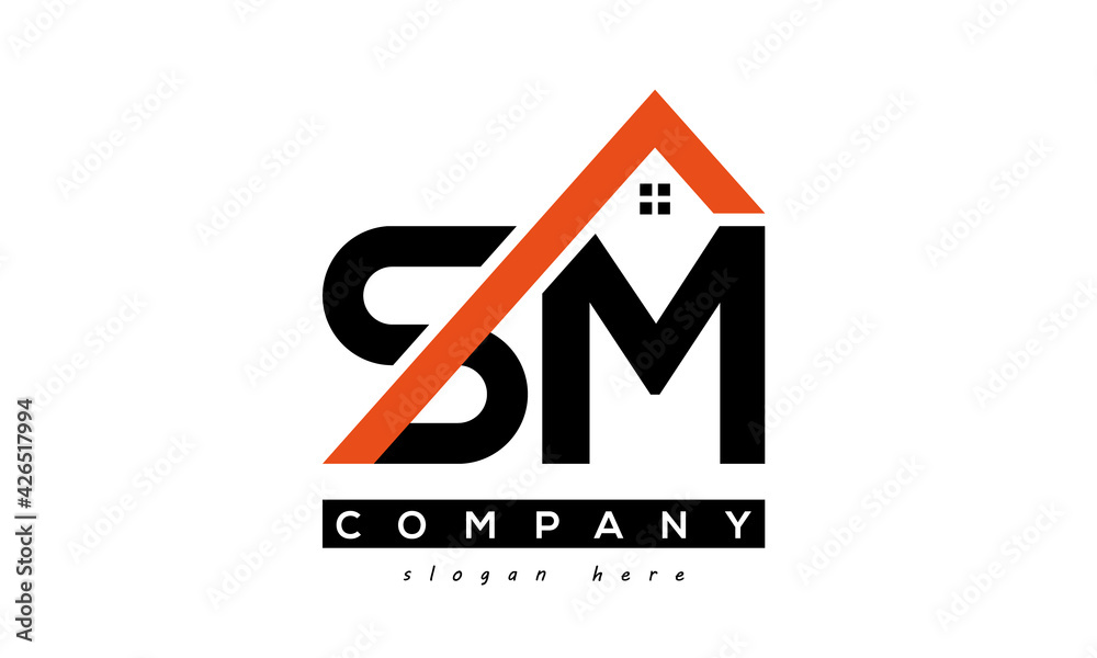 initial SM letter real estate construction logo vector Stock Vector ...