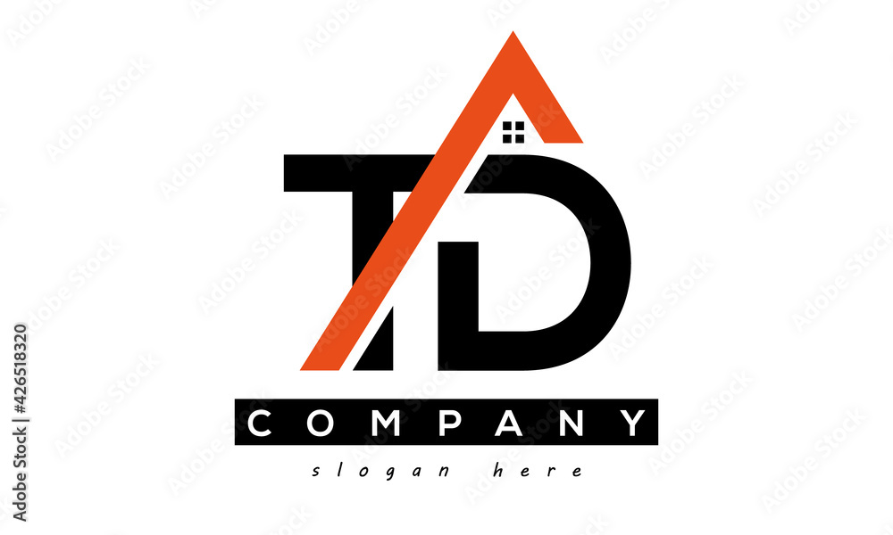 initial TD letter real estate construction logo vector Stock Vector ...