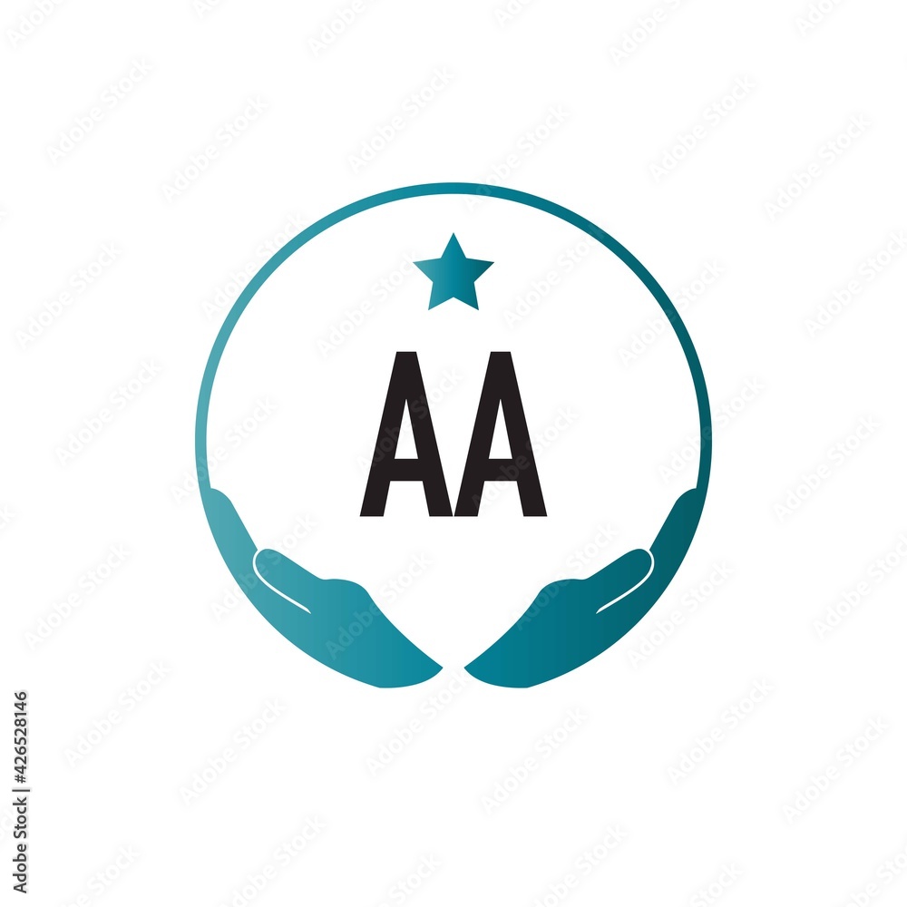 Initial Letter AA Hand Care Logo Design Template. Creative Health and ...