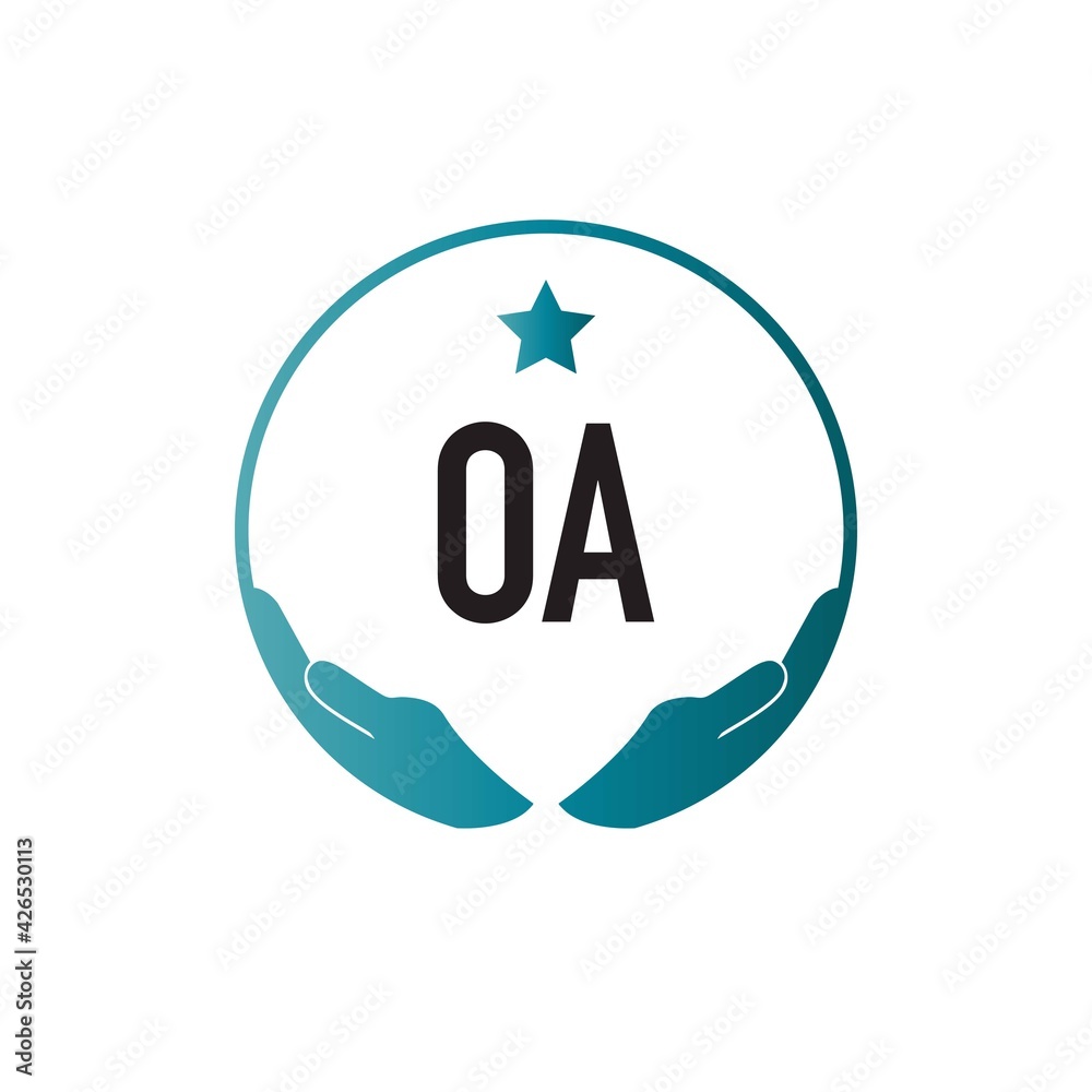Initial Letter OA Hand Care Logo Design Template. Creative Health and ...