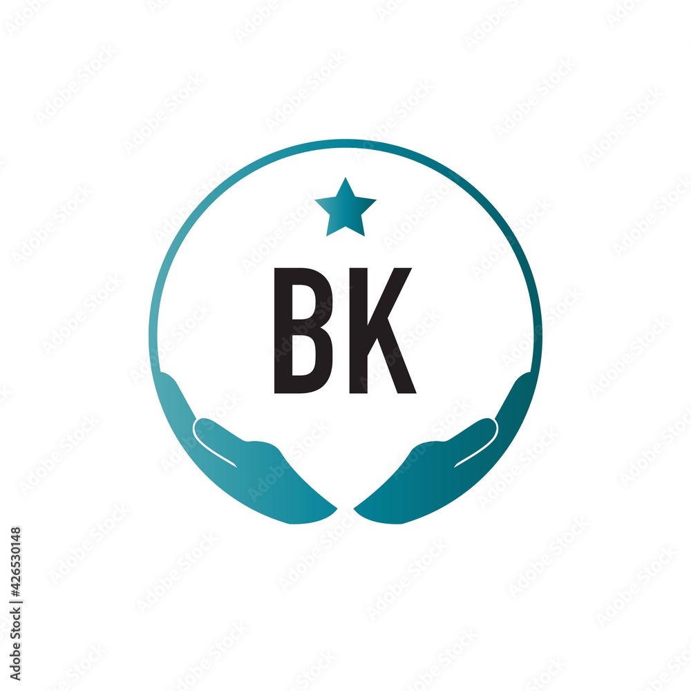 Initial Letter BK Hand Care Logo Design Template. Creative Health and ...